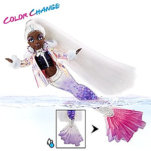 MERMAZE MERMAIDZ™ Winter Waves Crystabella™ Mermaid Fashion Doll with Color Change Fin, Glitter-Filled Tail and Accessories