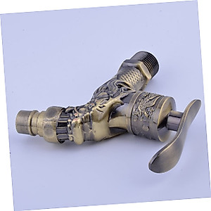 DOITOOL 3 Pcs Antique Faucet Washing Machine Tap Kitchen Water Tap Garage Water Tap Decorative Wall Water Tap Wash Basin Water Tap Taps Bath Tub Tap Shower Spray Faucet Shower Head Brass