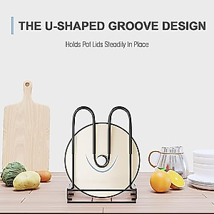 PMYEK Updated Pot and Pan Organizer Cabinet Rack, Adjustable Kitchen Cabinet Organizer, Space-Saving Pot Lid Organizer for Cookware, Cutting Board Rack