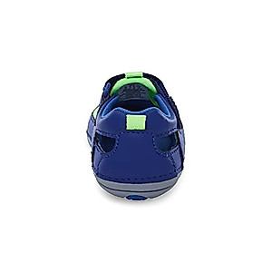 Stride Rite Baby Boys Soft Motion Tobias First Walker Shoe, Blue/Lime, 3 Infant