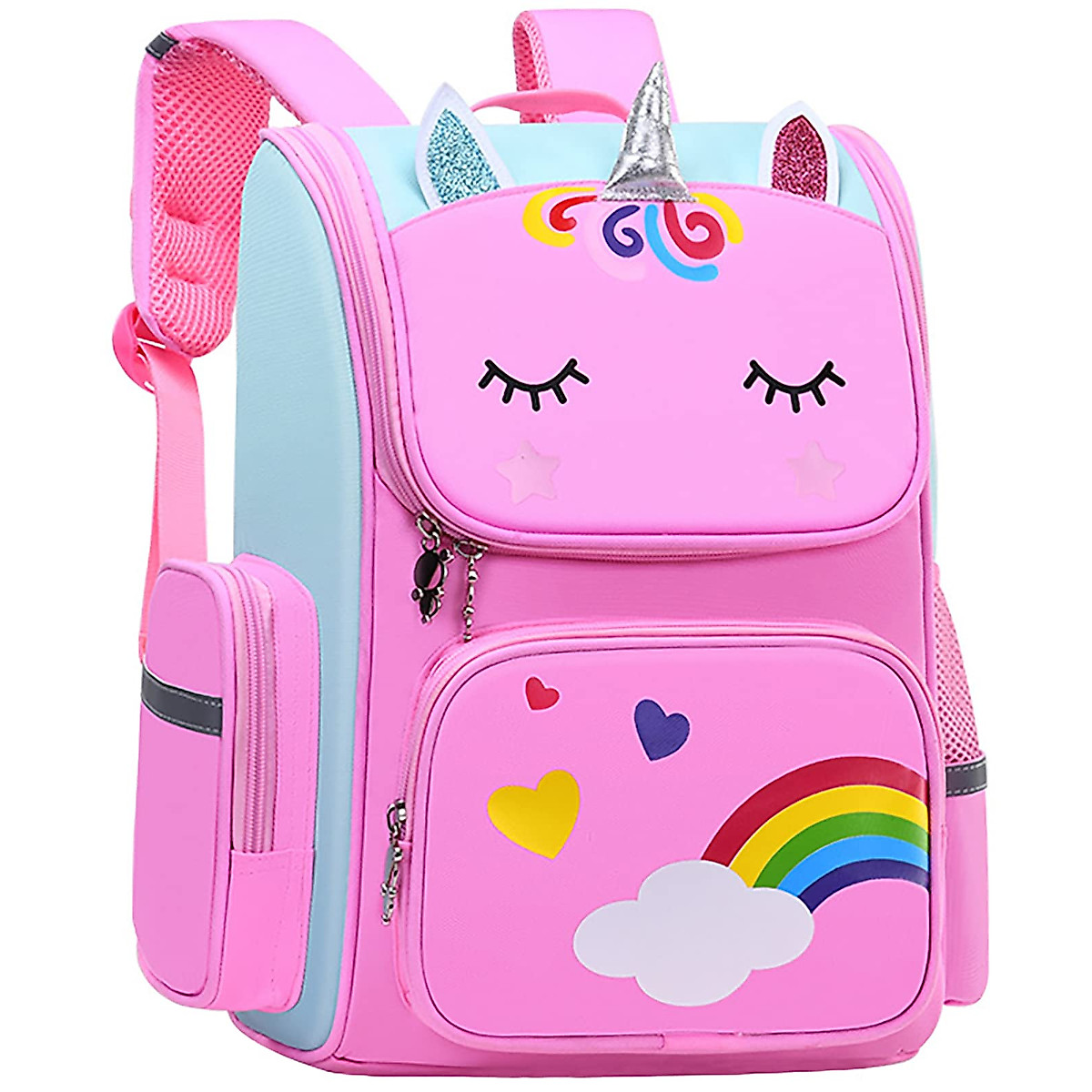 School Backpack for Girls Large Capacity Waterproof Light Weight Schoolbag Bookbag for Kids Primary School Student (Magic Horse Pink)