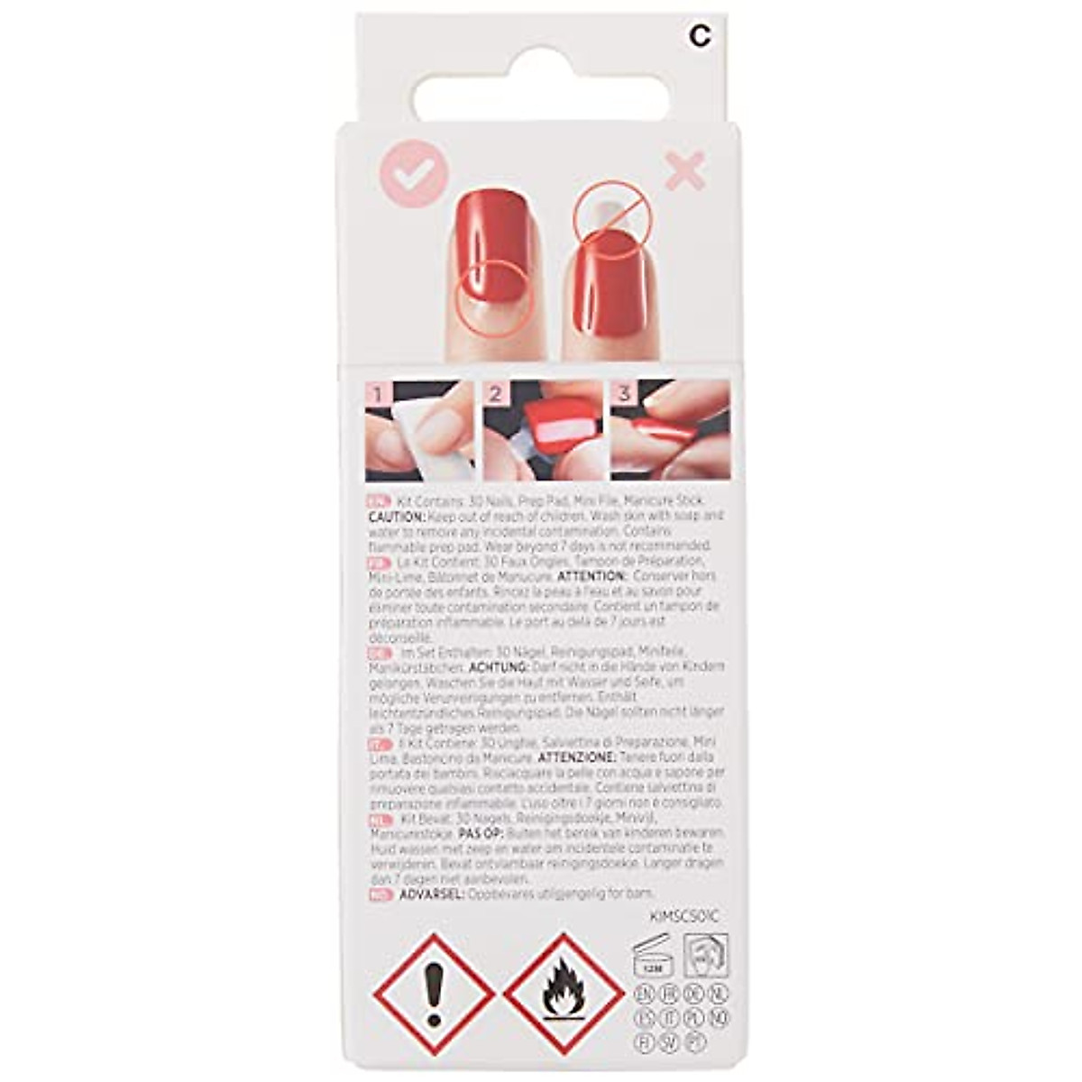 KISS imPRESS Press-On Manicure, Nail Kit, PureFit Technology, Short Press-On Nails, Rain Check', Includes Prep Pad, Mini Nail File, Cuticle Stick, and 30 Fake Nails