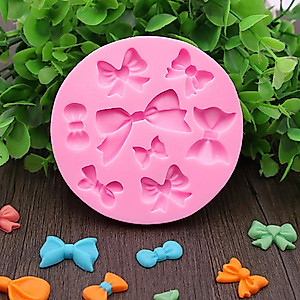 3 Pack Bows Silicone Mould, Bow Fondant Sugar Mould Craft Molds for Birthday Wedding Party DIY Cake Decorating Mold