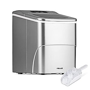 Newair 26 lbs. Countertop Ice Maker, Portable and Lightweight, Intuitive Control, Large or Small Ice Size, Easy to Clean BPA-Free Parts, Perfect for Cocktails, Scotch, Soda and More
