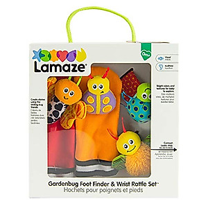 Lamaze Gardenbug - Baby Foot Finder Socks & Wrist Rattle Set - Sensory Development Toys - Newborn Baby Essentials