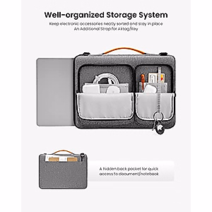 tomtoc Laptop Shoulder Bag for 14 Inch MacBook Pro M4/M3/M2/M1 Pro/Max 2024-2021, 13.5-14.4 Surface Laptop 6/5/Studio 2, Surface Book 3, 360 Protective Case Fit Asus VivoBook