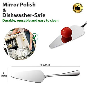 KISTVO 9-Inch Stainless Steel Pie Server Spatula, Cake Cutter Pie Pastry Server, Dessert Server for Cake Dessert Pizza Cheese Pie, Serrated Edge, Ergonomic Handle and Dishwasher-safe