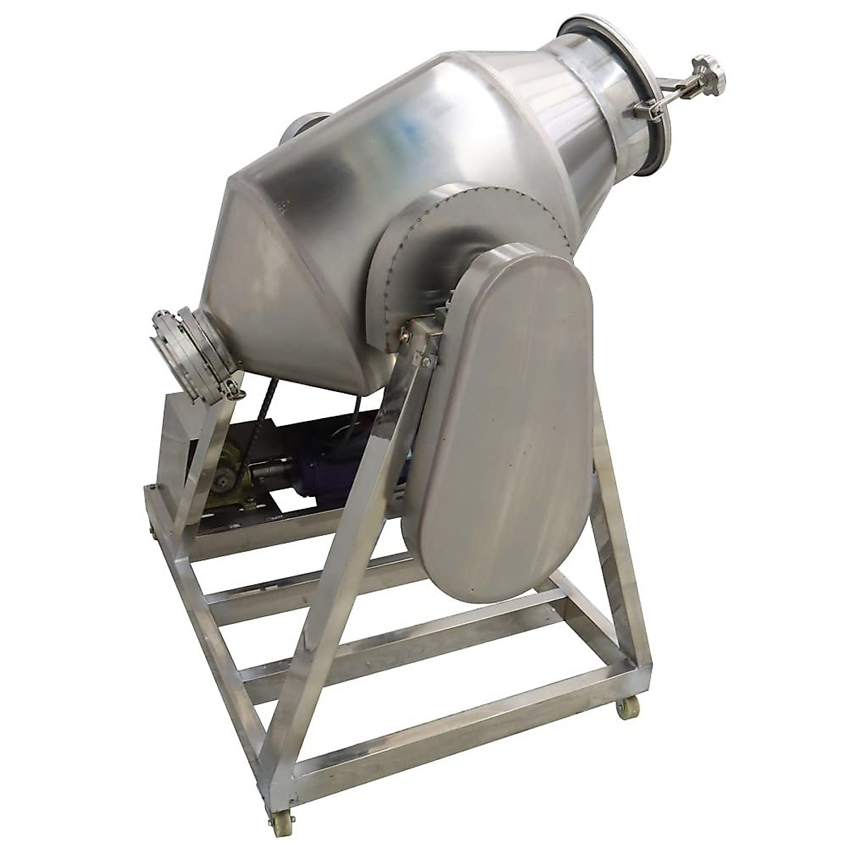HayWHNKN 60L Dry Powder Mixer Blender Drum Particle Blender Mixing Machine 360°Rotation Metal Metallurgy Powder Blender for Feed Particle Granual 110V 2.2kw