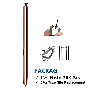 Replacement (WithBluetooth) for Samsung Galaxy Note 20 Note 20 Ultra 5G All Versions Stylus Touch S Pen +Tips/Nibs (Bronze)