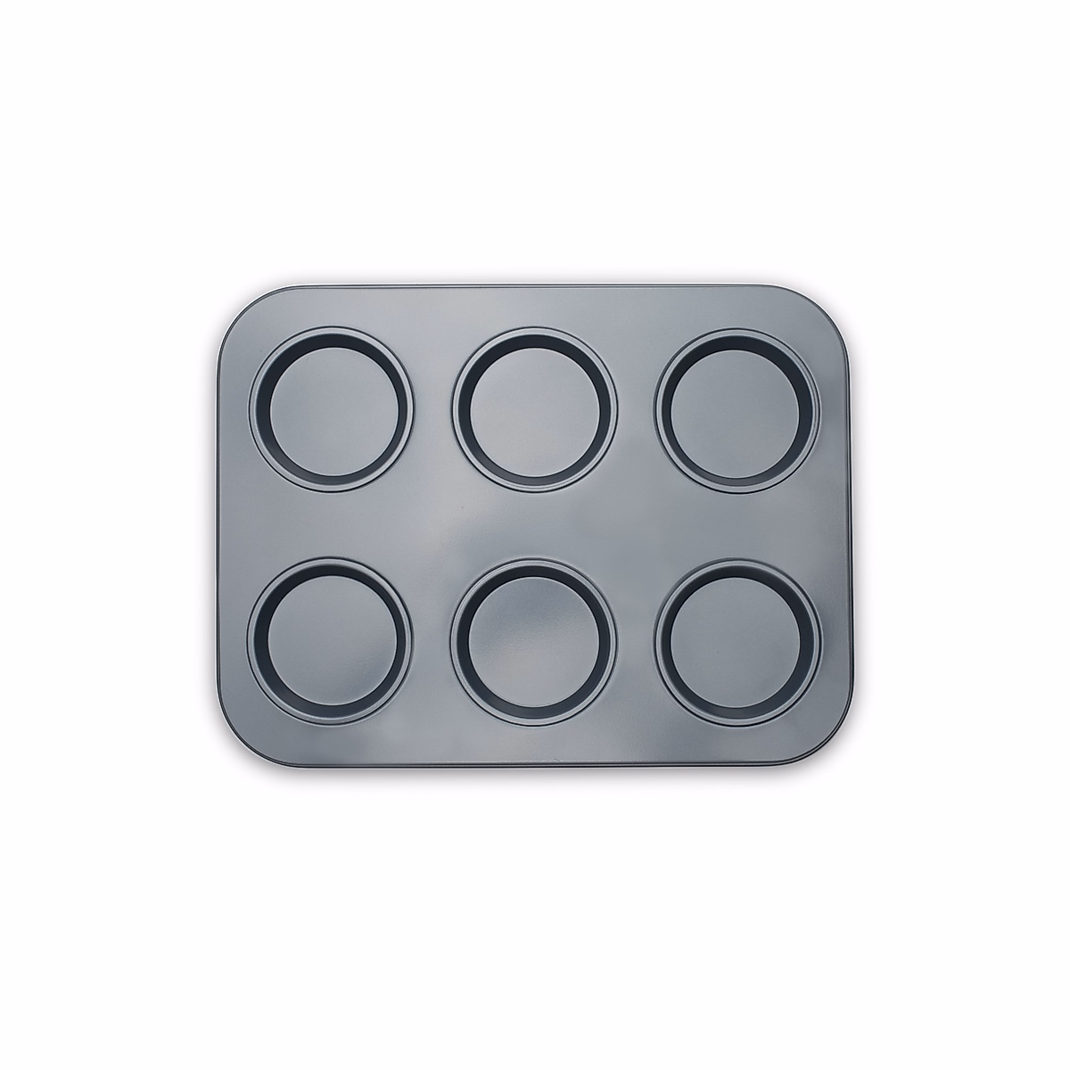 Fox Run Non-Stick Baking Pan, 6 Cup Large Muffin Top, Metallic