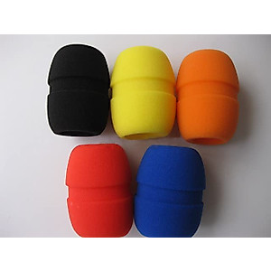 Fielect 10Pcs Microphone Covers Foam Mic Covers Thick Handheld Stage Microphone Windscreen Foam Cover Black for KTV, Dance Ball, Conference Room, News Interviews