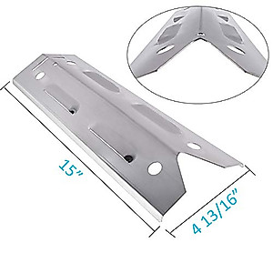 BBQration 15" x 4 13/16" Grill Parts for Brinkmann 810-4220, 810-4220-S, 810-2511-F, 810-2511-S Stainless Steel Heat Plates, Burners and Carry Over Tubes for Brinkmann Gas Grill Model