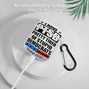 2024 Trump Airpod Case Cool Fun Stylish Shock-Absorbing Protective Case with Keychain Compatible with Airpods 2/1