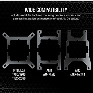 Corsair iCUE H100i RGB Elite Liquid CPU Cooler (16 Dynamic RGB LEDs, 120mm AF Elite Series FDB Fans, 240mm Radiator, iCUE Software Compatible, LGA 1700, 1200, 115X, 2066, and AM4 Sockets) Black