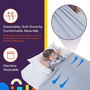 Special Supplies Sensory Bed Sheet for Kids Compression Alternative to Weighted Blankets - Breathable, Stretchy - Cool, Comfortable Sleeping Bedding (Grey, Twin)