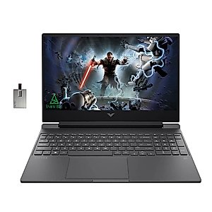 HP Victus 15.6" 144Hz Gaming Laptop, Intel 12th Core i5-12450H, 8GB RAM, 512GB PCIe SSD, NVIDIA GeForce GTX 1650 Graphics 4GB, Backlit Keyboard, Windows 11 Pro, Mica Silver, 32GB USB Card