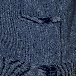 Amazon Essentials Men's Cotton Cardigan Sweater, Blue Heather, Large