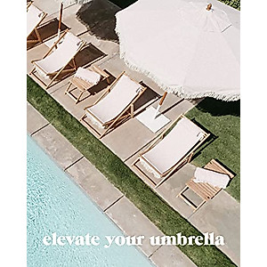 Business & Pleasure Co. Classic Patio Umbrella Base - Fits up to 6' Patio & Beach Umbrellas - Heavy Duty Square Metal Umbrella Stand Outdoor Base - White, 35 lbs