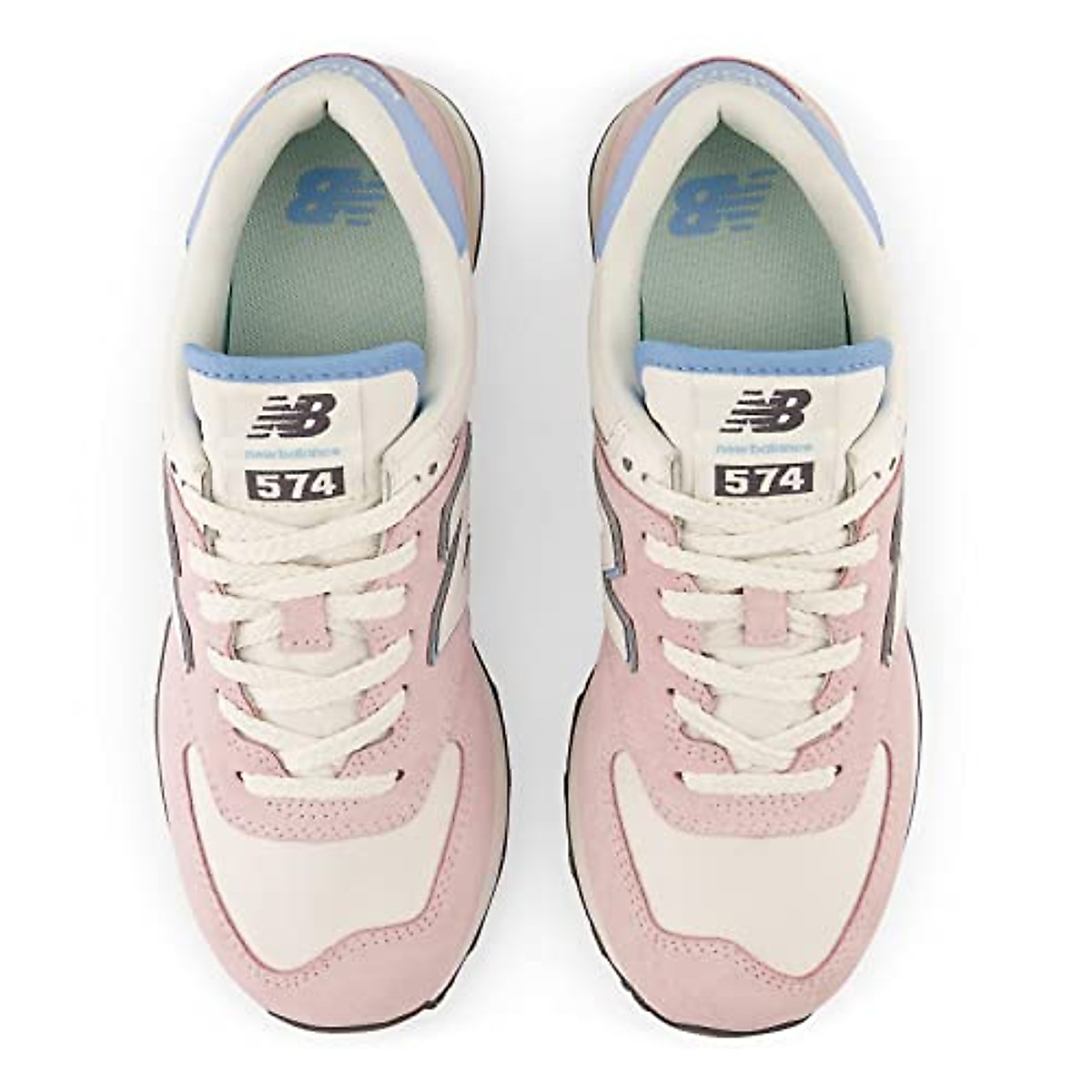 New Balance Women's 574 V2 Meets 90s Sneaker, Stone Pink/Sea Salt/Blue Haze, 12