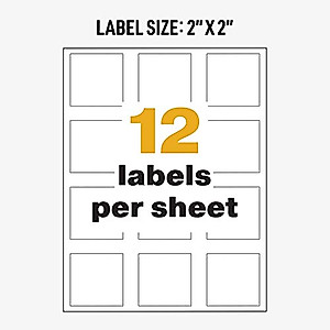 Avery UltraDuty GHS Chemical Labels for Laser Printers, Waterproof, UV Resistant, 2" x 2", 600 Pack (60506), White