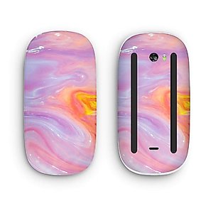 Design Skinz Marbleized Pink and Purple Paradise V2 Vinyl Decal Compatible with The Apple Magic Mouse 2 (Wireless, Rechargable) with Multi-Touch Surface