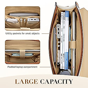 Missnine Laptop Bag 15.6 inch Canvas Messenger Bag for Women Professional Work Bag Shoulder Bag Travel, Office, Business, College