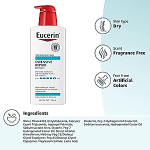 Eucerin Intensive Repair Body Lotion, Lotion for Very Dry Skin, 16.9 Fl Oz Pump Bottle