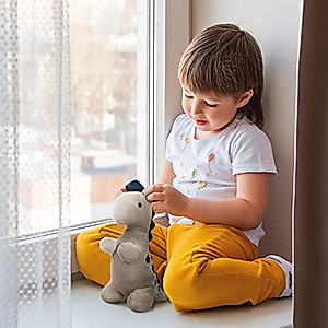 Linzy Plush 10.5'' Titan Baby Soft Plush Dinosaur, Gray Color, Huggable and Cuddly Bedtime Plush Toy, Stuffed Animals Dinosaur for Baby. 10.5'' Standing High.