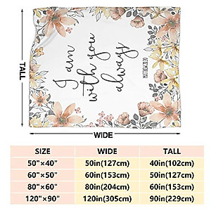 Bible Verse - I Am with You Always Fleece Throw Blanket Lightweight Super Soft Flannel Bed Blanket Perfect Home Decor for Couch Chair Sofa Living Room 60"X50" Medium