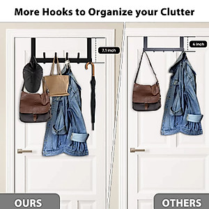 Optish Over The Door Hooks, Door Hanger Hooks, Over The Door Towel Racks for Bathroom with 12 Coat Hooks for Hanging Clothes Coats Towels, Fits 1-3/4" Thick Door