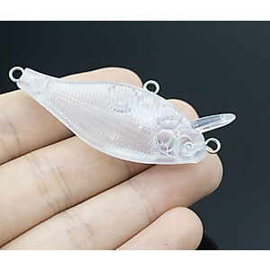 10PCS Unpainted Lure Blanks 3.81g 5.7cm with 4mm Free Fishing Eye Crankbait Baits Simulation Blank Body Clear Hard Baits Trout Salmon Minnow Lure Popper Lures Topwater Freshwater 4mm 8056