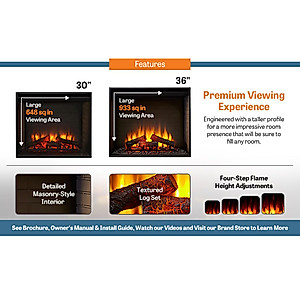 SIMPLIFIRE 36" Built-in Metal Electric Fireplace - Black, SF-BI36-E