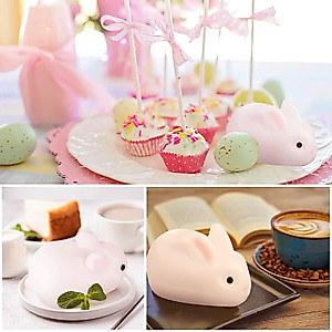 3D Easter Rabbit Cake Mold Bunny Silicone Soap Mold for French Dessert Chocolate Candy Mousse Brownie Jelly Ice Cream Chiffon Cheesecake Fondant Resin Candle Making Mold Easter Decoration