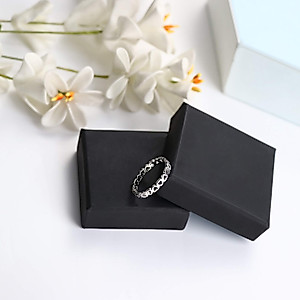 ORAZIO Real 925 Sterling Silver Heart Ring for Women Cute Plain Heart Band Dainty Engagement Promise Wedding Rings Jewelry