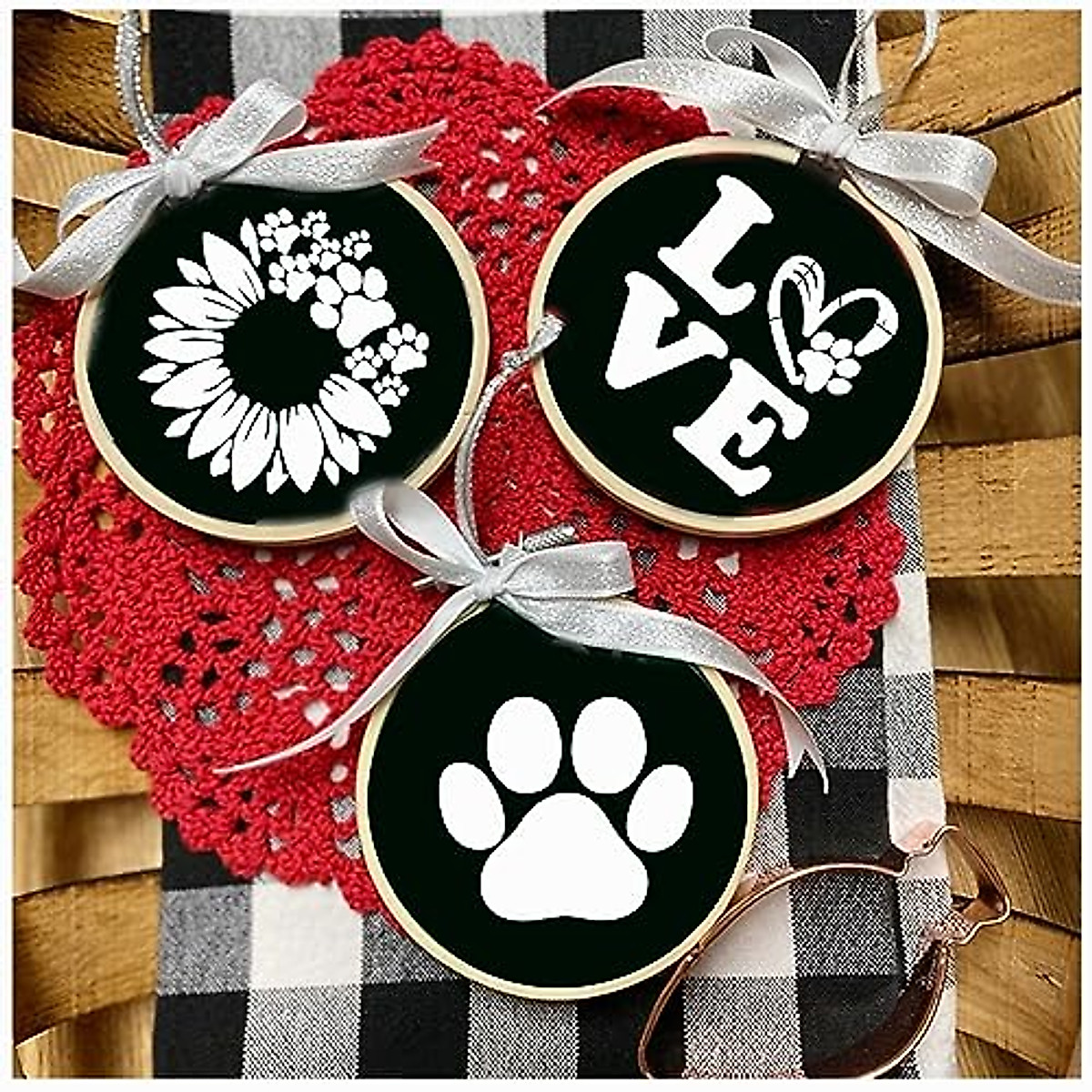 65 Pieces Dog Stencils for Painting on Wood, Dog Paw Print Stencils Reusable Love Dog Painting Stencil Templates for DIY Crafts Scrapbooks Wood Home Supplies (Dog)