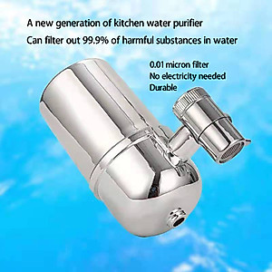 CJGS Stainless-Steel Faucet Water Filter - Water Filter, Tap Water Filter, Fits for Standard Universal Interface,ater Filter Taps-No Need for Electricity, Durable