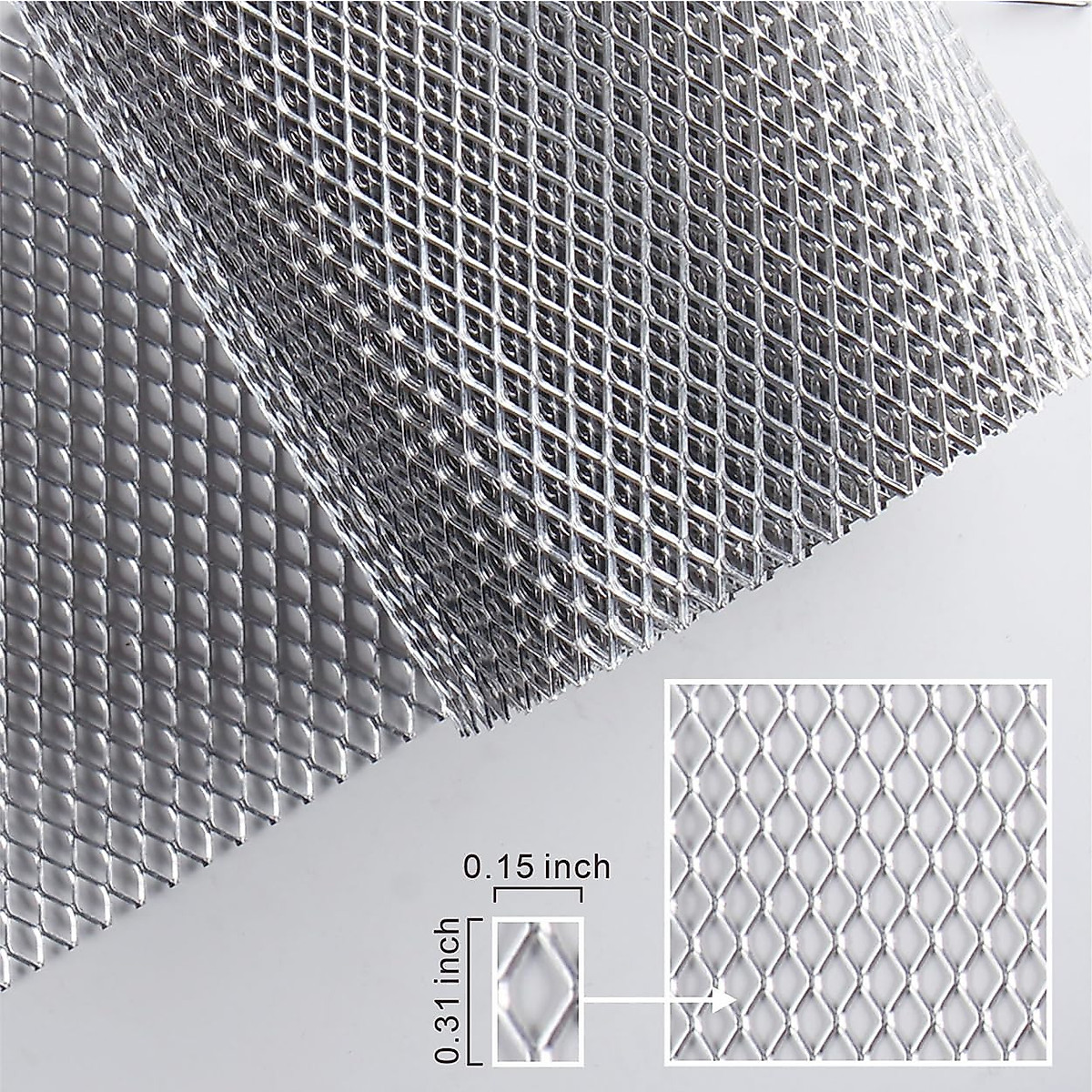 6 inch x 50 feet Aluminum Gutter Guard, Leaf Filter Gutter Protection Roll Aluminum Gutter Mesh for Leaves, Twigs, Branches.