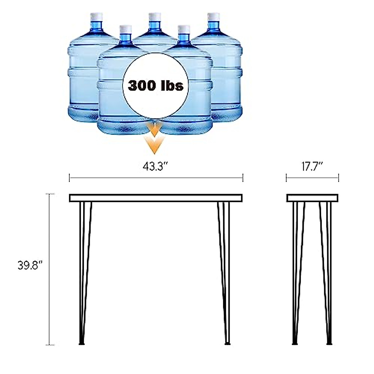 VICLLAX Metal Bar Height Table, Patio Long Bar Table, Narrow Counter Height Table, Metal Table Bar Height for Hot Tub, Garden, Yard, Balcony, Poolside