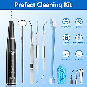 Ni-SHEN Dog Plaque Remover for Teeth,Pet Ultrasonic Tooth Cleaner,Teeth Cleaning Kit -Tartar Remover for Teeth Stains for Dogs and Cats (Black)