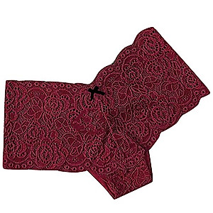 YUSDEE Sexy Lace Embroidery Underwear For Women Seamless Brief Pant Fashion Breathable Lingerie Low Waist No Show Panty Red