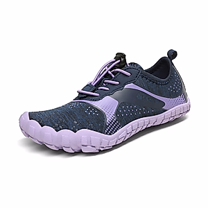 NORTIV 8 Unisex-Child Quick Dry Lightweight Barefoot Outdoor Athletic Water Sports Shoes, Dark/Blue/Purple - 12 Little Kid (Aqua-k1)