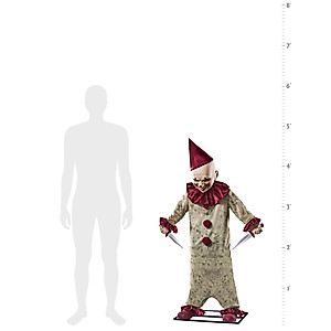Spirit Halloween 4.9 Ft Dagger Mike Animatronic | Decorations | Animated | Pop-Up Motion | Plays Sounds | Clown Animatronic