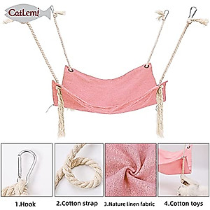 opsient Cat Hammock Bed for Cage - 19x19 inch Adjustable Hanging Cat Bed Reversible Cat hammocks for Indoor Cats, Sleeping and Resting Sleepy Pad for Kitten Ferret Puppy or Small Pet (Army Green)