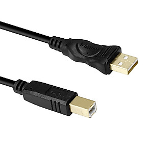 wawpi USB Cable 25 ft Gold-Plated USB 2.0 Cable - A-Male to B-Male - Printer/Scanner-25 Feet (8 Meters)