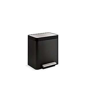Kohler K-20942-BST 8-Gallon Compact Black Stainless Step Trash Can, Black Stainless,Black Stainless Steel