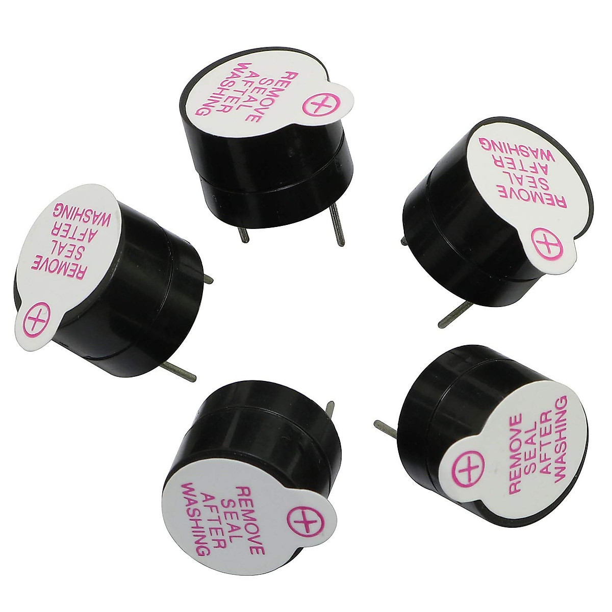 RuiLing 5-Pack 12x9.5mm DC 3V Active Buzzer for Arduino Raspberry Pi ,Magnetic Electronic Continous Long Beep Tone Alarm Sounder