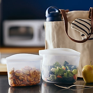 Stasher Premium Silicone Reusable Food Storage Bag, Green | Microwave, Sous Vide, Dishwasher, Oven and Freezer Safe | BPA Free, Leak-free, Eco-friendly, 4-Cup Bowl