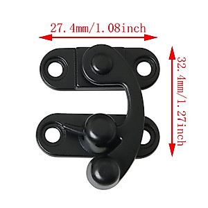 DGBRSM 2pcs Antique Hook Hasp Latch Black Padlock Hasp Hook Lock for Jewelry Box Cabinet Toolbox Suitcase