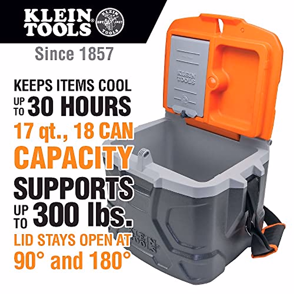 Klein Tools 55600 Work Cooler, 17-Quart Lunch Box & Camco Large Currituck Reusable Freezer Cold Pack for Coolers and Lunch Boxes These Cool Ice Packs, Blue
