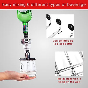 6 Bottle Wall Mounted Liquor Dispenser - Professional Alcohol Bar Dispenser Station for Liquor Drinks - Bottle Holder for Alcohol Wall Mount Dispenser - Portable Despensor Alcohol Cocktails Shots